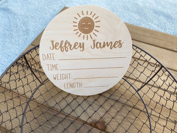 Birth Announcement Sign - Personalized Birth Stats Sign - Personalized ...