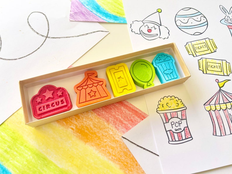 Circus Crayons Circus Party Favors Kids Gifts Stocking - Etsy