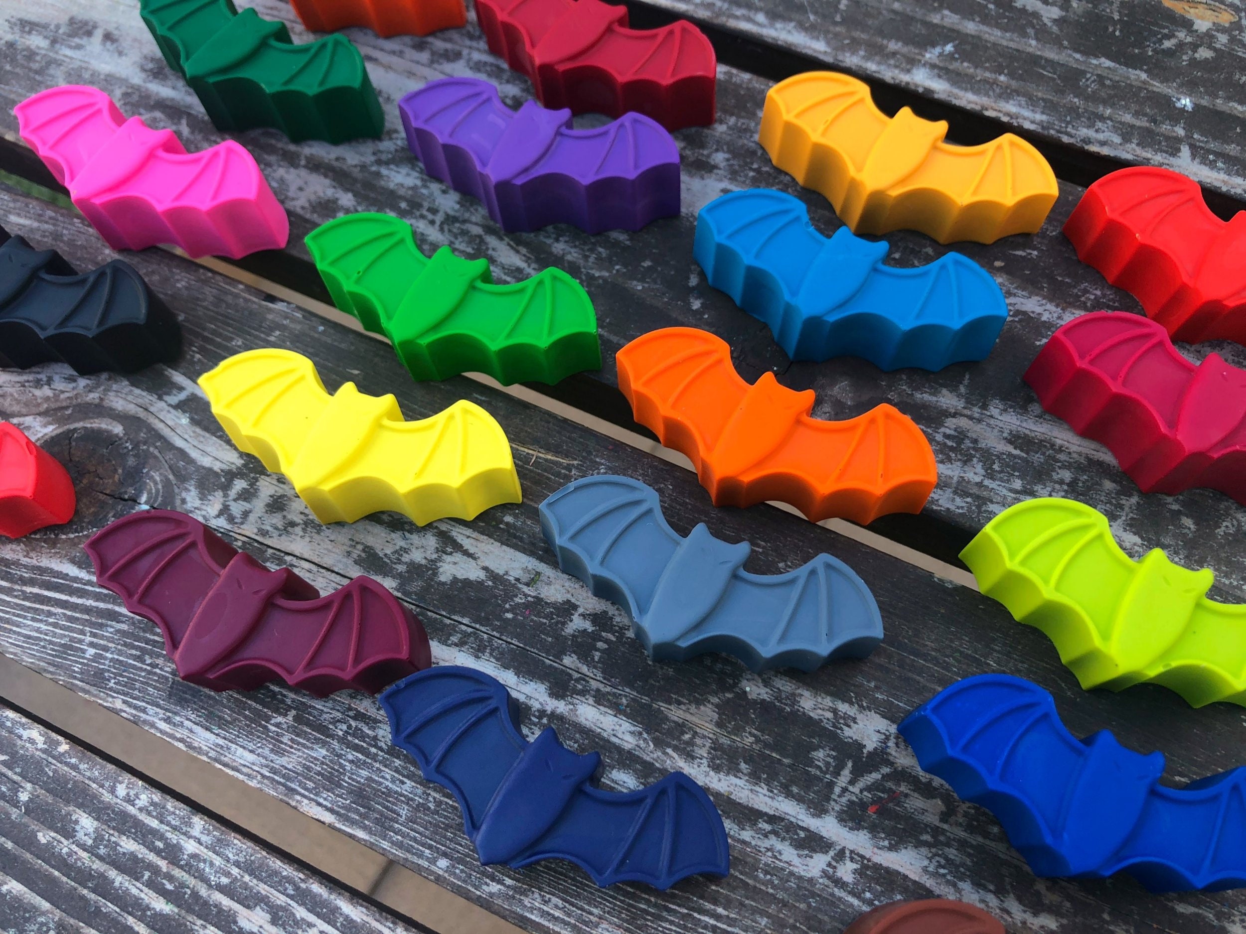 Halloween Bat crayons set of 10 Halloween Party Favors | Etsy