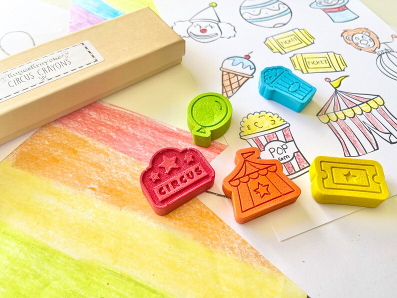 Circus Crayons Circus Party Favors Kids Gifts Stocking - Etsy