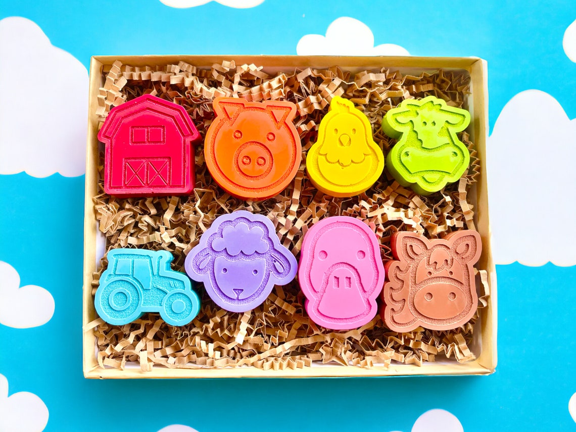 Barnyard Crayons - Farm Party Favors - Farm Gifts for Kids - Kids ...