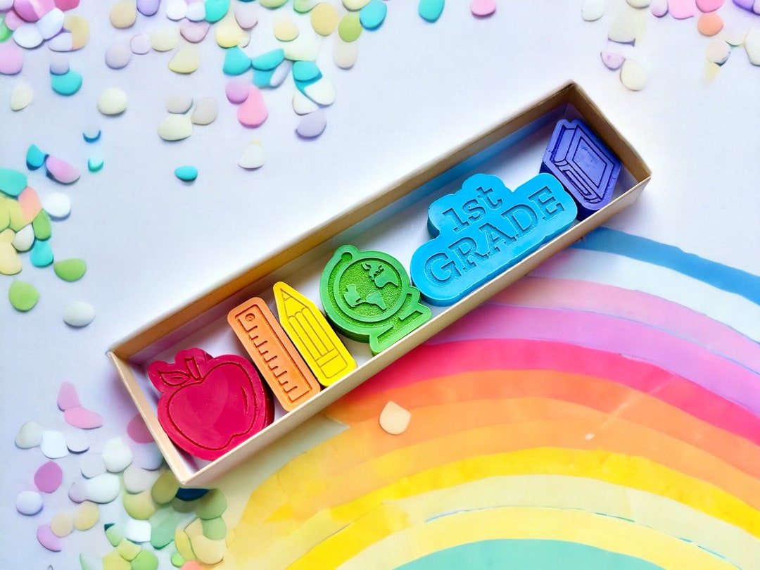 School Crayons - 1st Grade Gifts - Kids Back to School Supplies - First ...