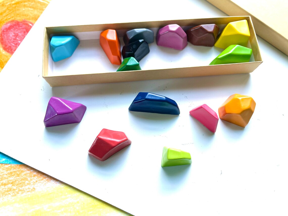 Rock Crayon Collection Gem Crayons Kids. Party Favors - Etsy UK