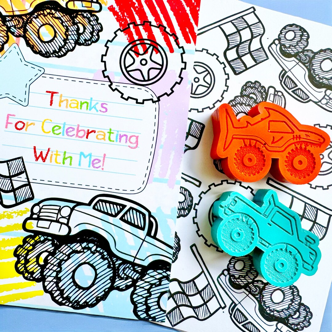 Monster Truck Crayon Party Favors - Monster Trucks - Monster Truck ...