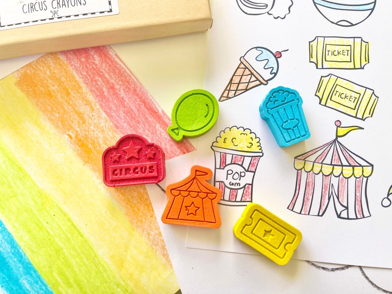 Circus Crayons Circus Party Favors Kids Gifts Stocking - Etsy