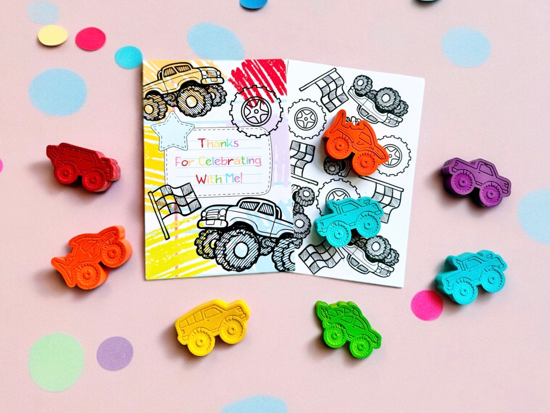 Monster Truck Party Favors - Monster Truck Crayons - Monster Truck ...
