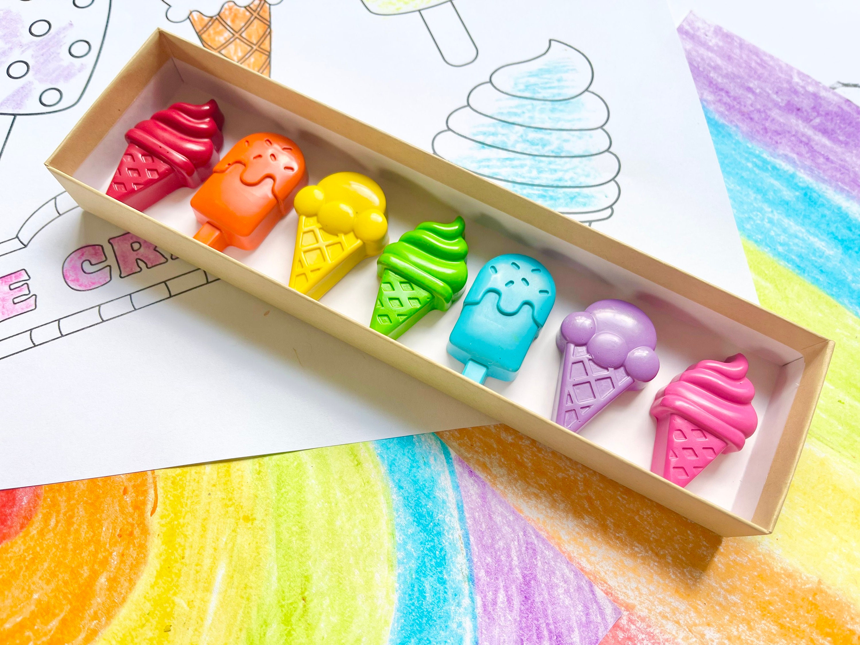 Ice Cream Crayons Ice Cream Party Favors Gifts for Kids - Etsy
