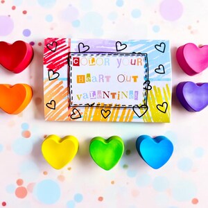 Kids Valentine's Day Heart Crayons - School Class Valentine's Day Cards ...