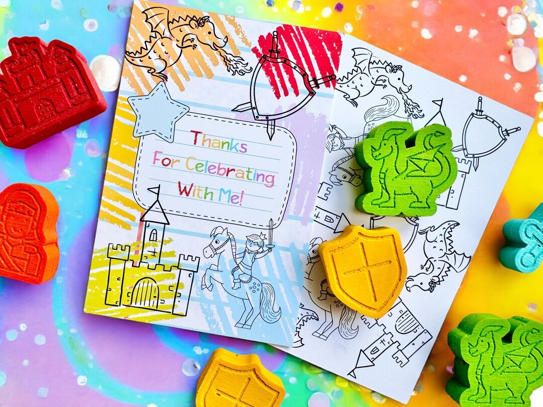 Dragon Prince Party Favors - Fairytale Knight Crayons - Kids Birthday ...