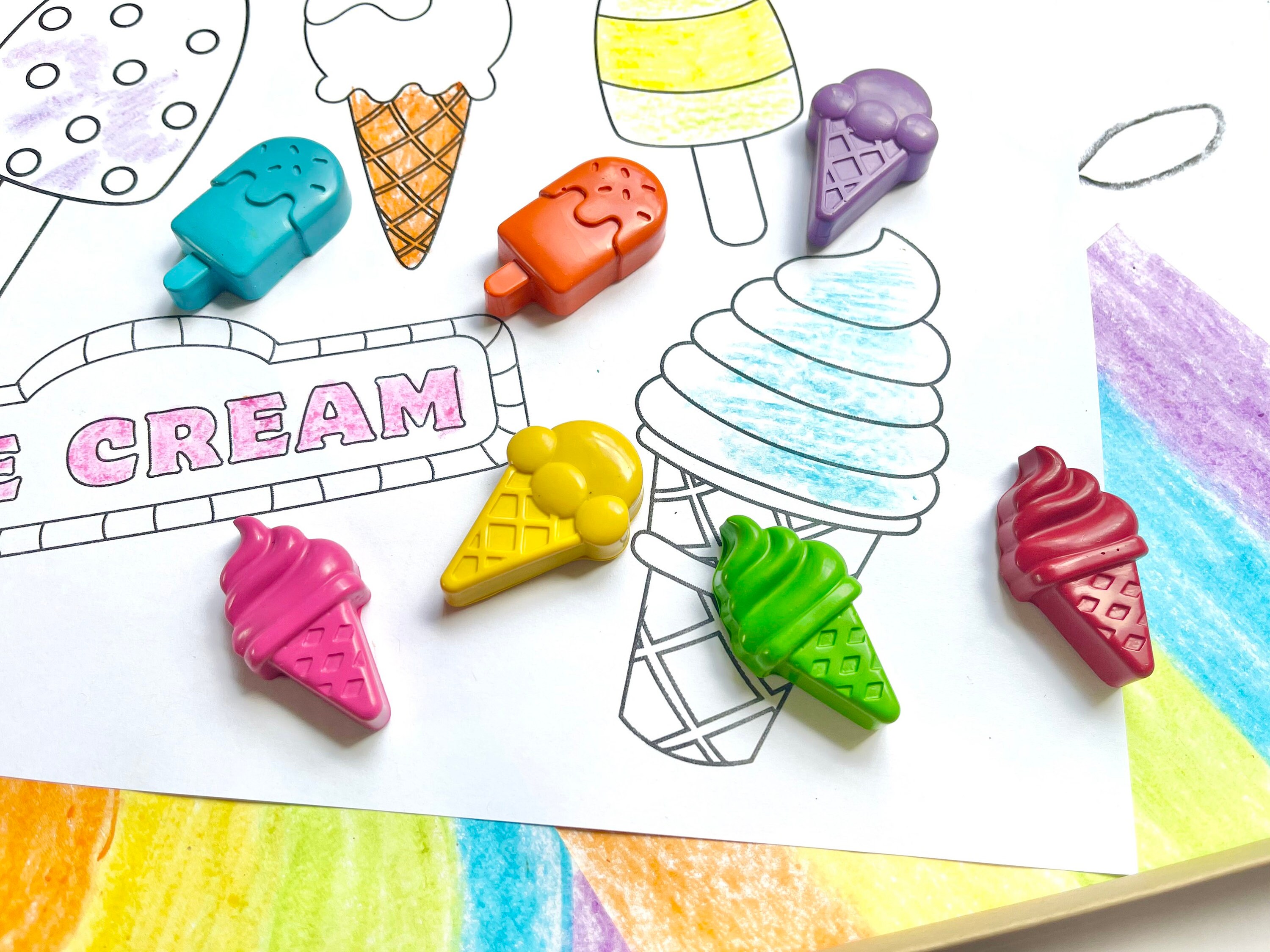 Ice Cream Crayons Ice Cream Party Favors Gifts for Kids - Etsy
