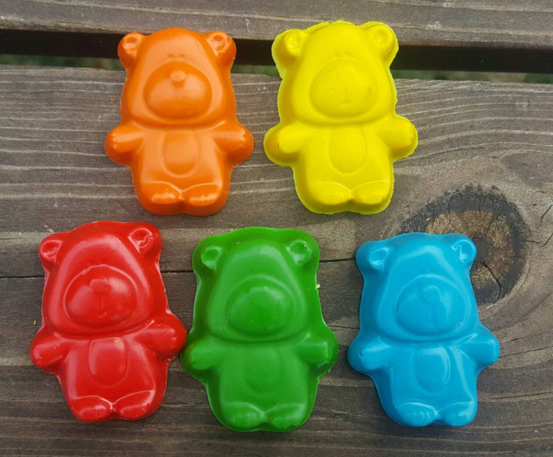 Teddy Bear Crayons Set of 10 Bear Crayons Teddy Bear - Etsy