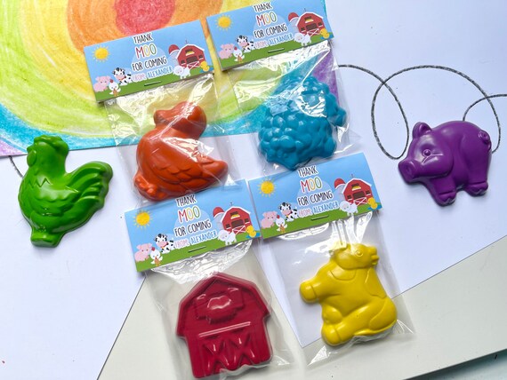 Farm Party Favors Farm Animal Crayons Barnyard Birthday | Etsy