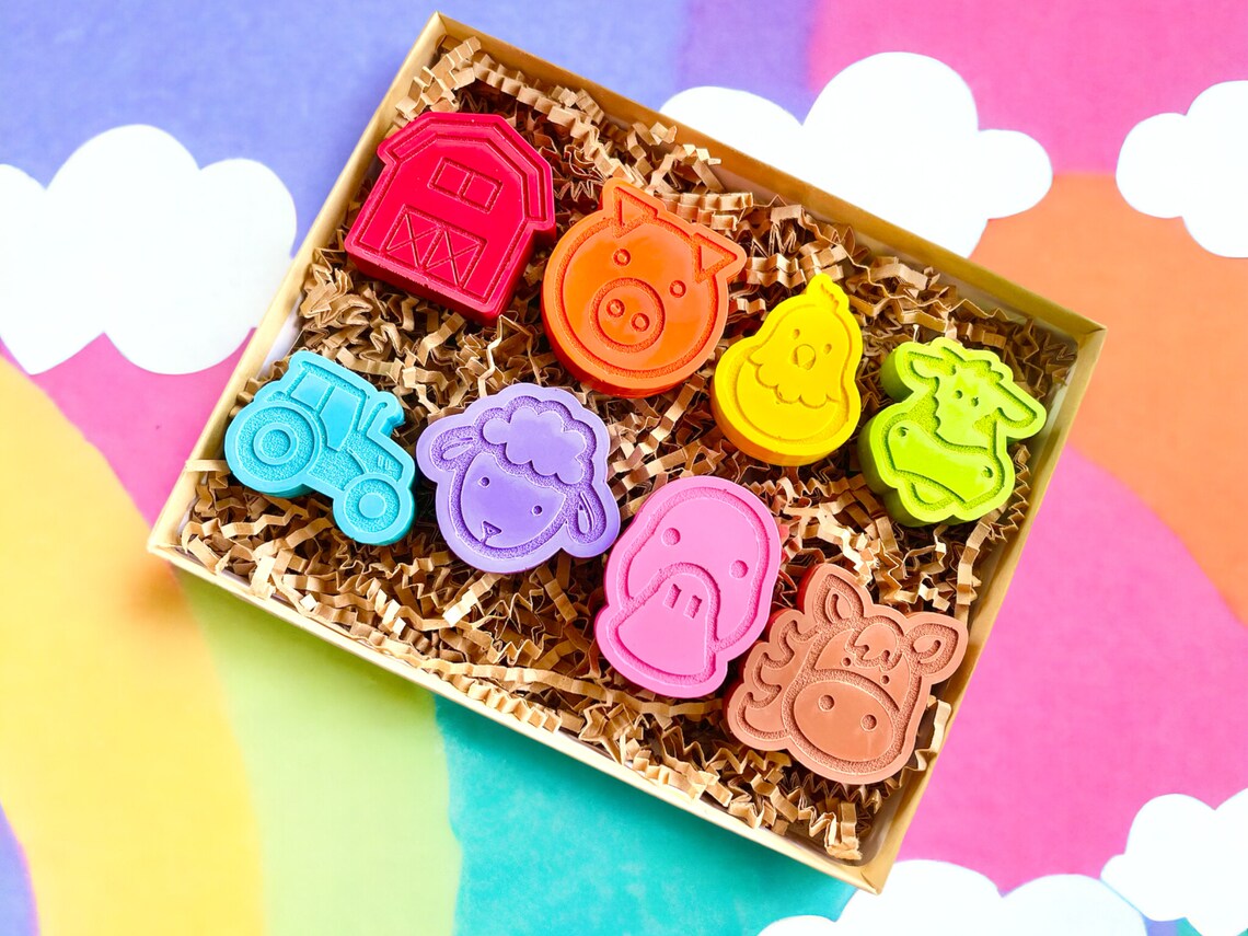 Barnyard Crayons - Farm Party Favors - Farm Gifts for Kids - Kids ...