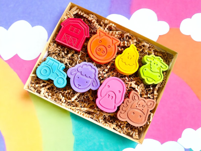Barnyard Crayons - Farm Party Favors - Farm Gifts for Kids - Kids ...