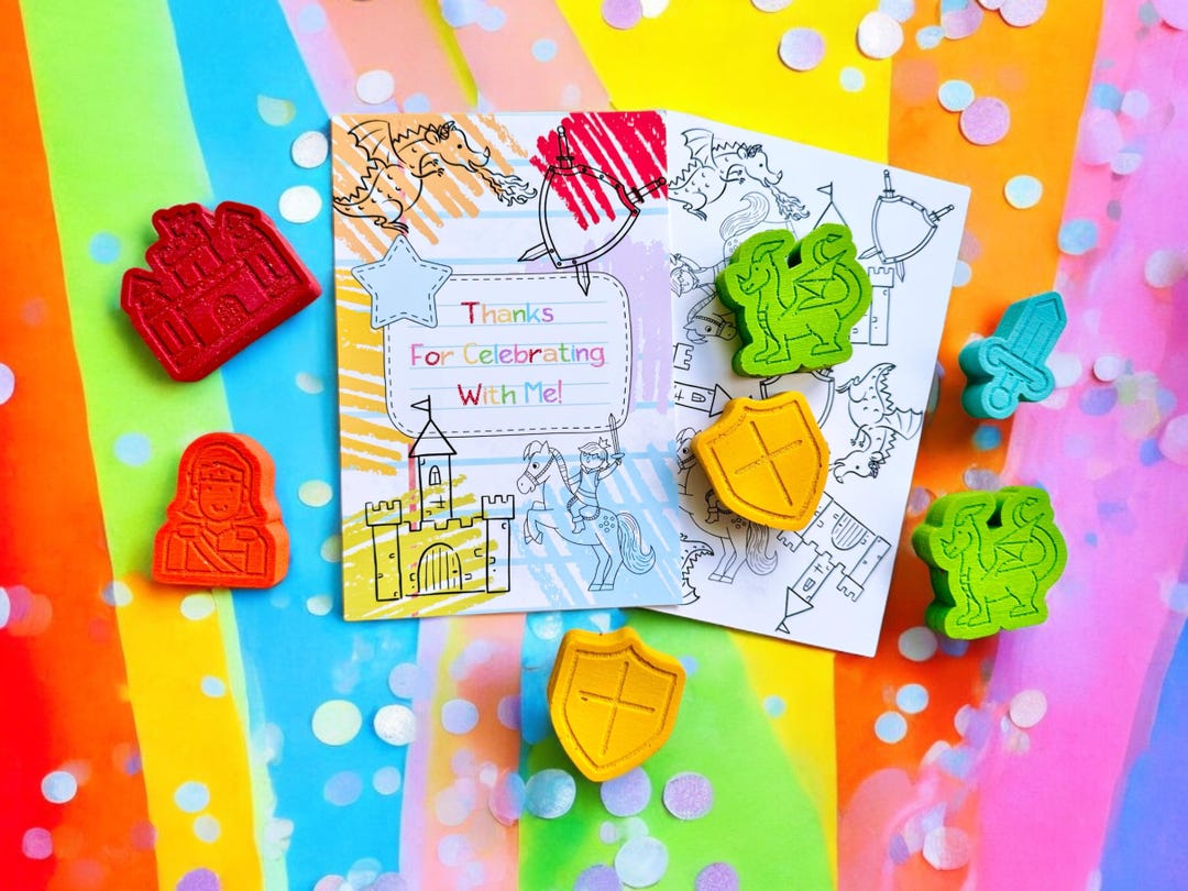 Fairytale Knight Crayons - Dragon Prince Party Favors - Kids Birthday ...