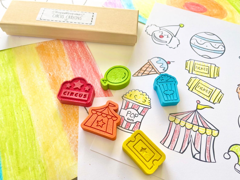 Circus Crayons Circus Party Favors Kids Gifts Stocking - Etsy