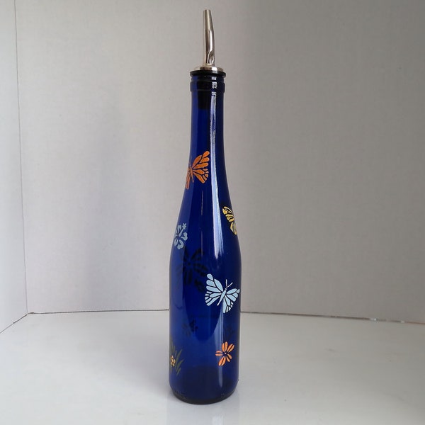 Cobalt Blue Oil Dispenser - Etsy