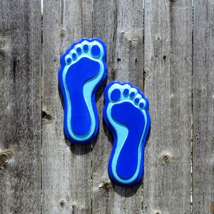 Royal and Light Blue Concrete Hanging Feet Hand Painted - Etsy