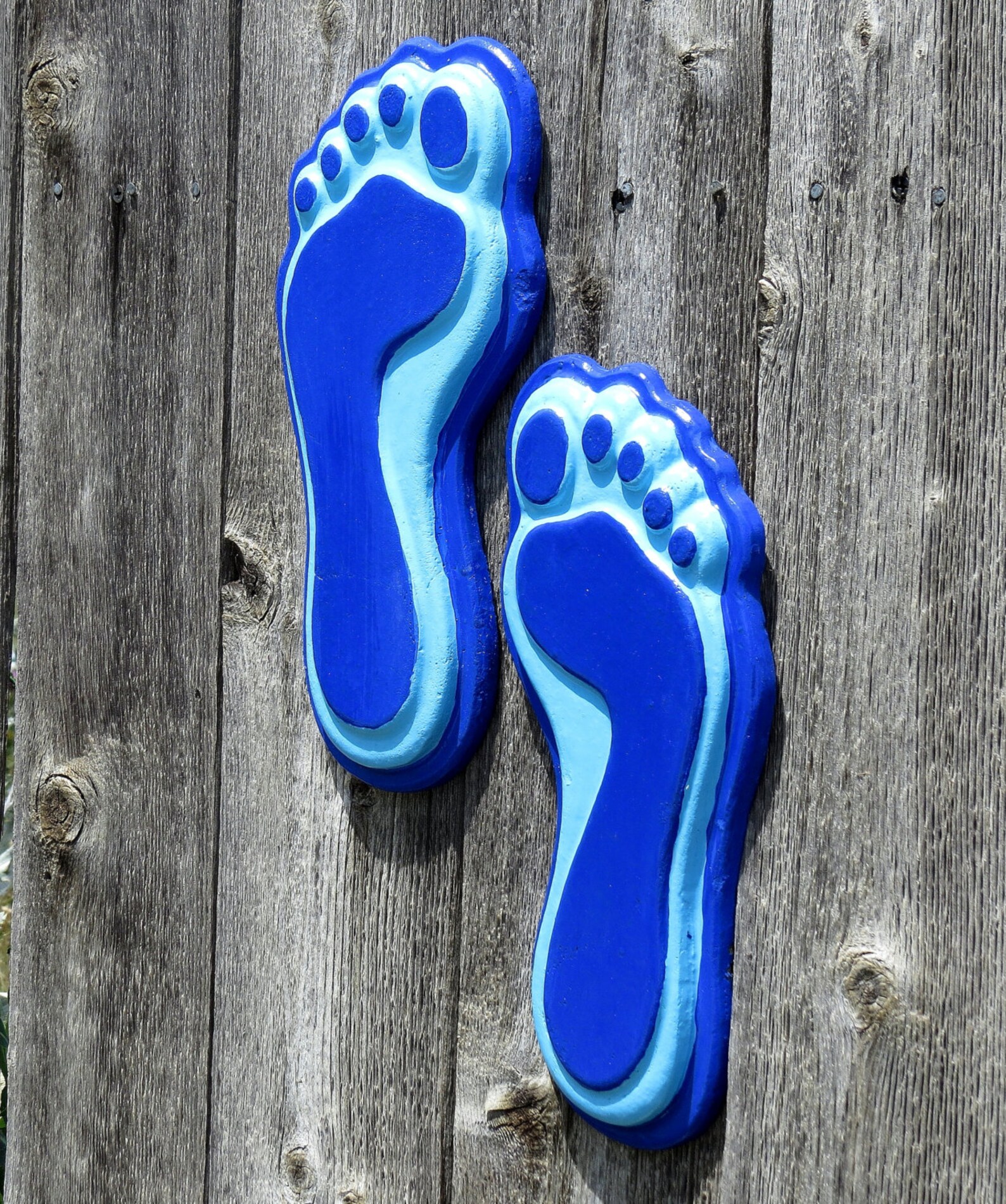 Royal and Light Blue Concrete Hanging Feet Hand Painted - Etsy
