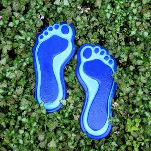 Royal and Light Blue Concrete Hanging Feet Hand Painted - Etsy