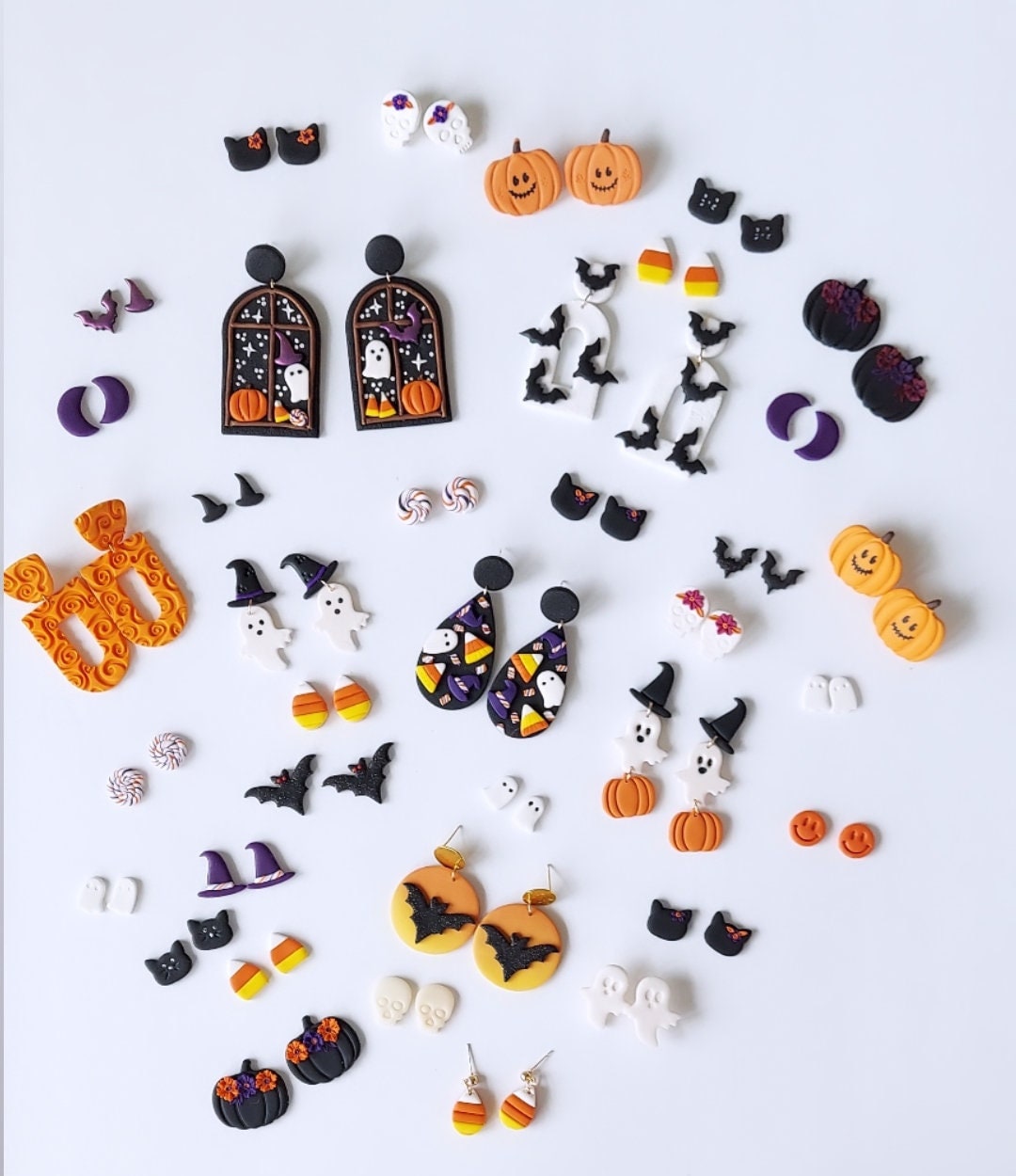 Halloween Earrings/ Clay Halloween Earrings/ Polymer Clay Earrings ...