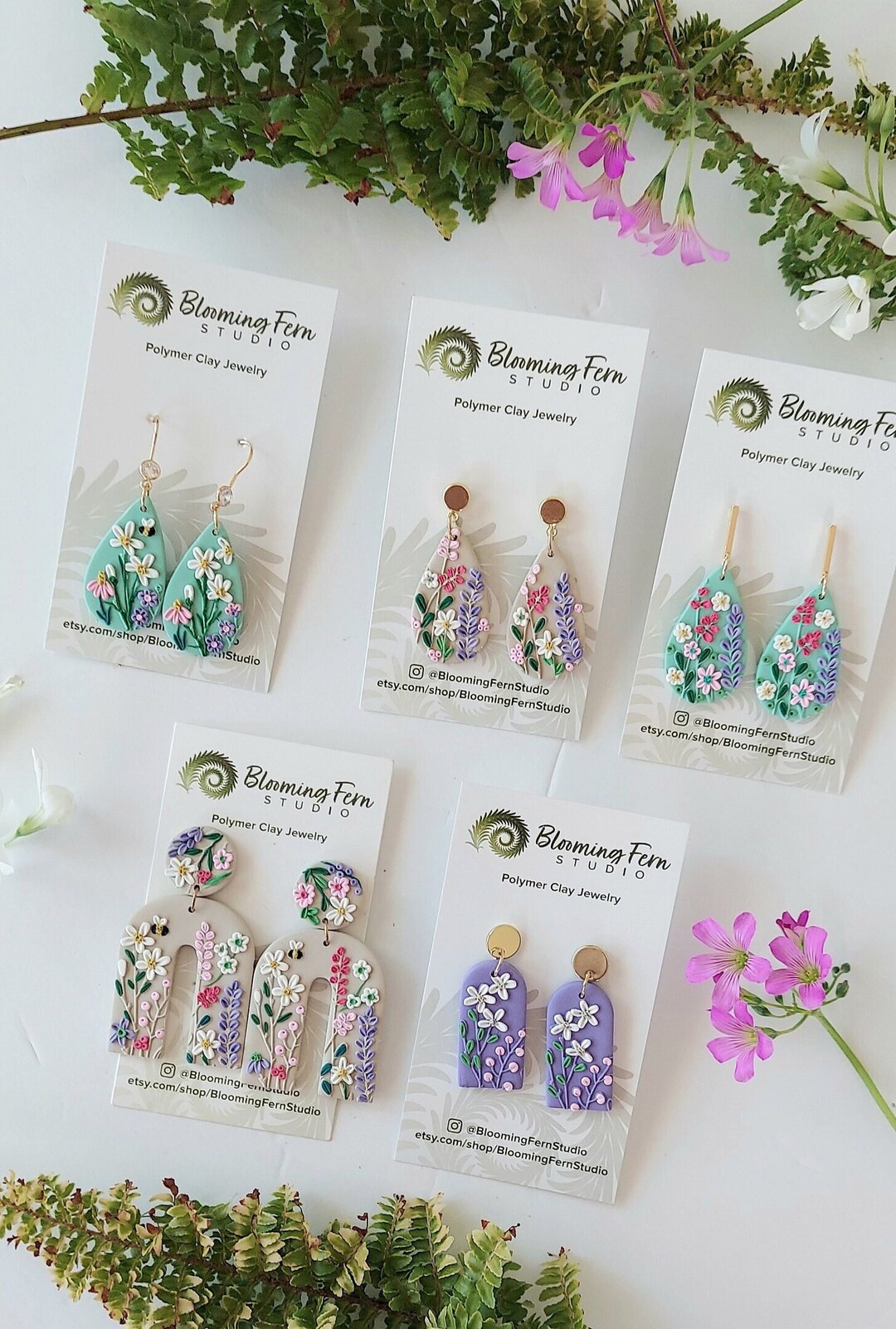 Wildflower Clay Earrings/ Clay Earrings/floral Earrings/spring Earrings ...