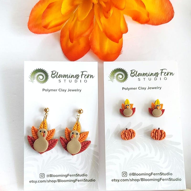 Clay Fall Ghost Earrings - Etsy