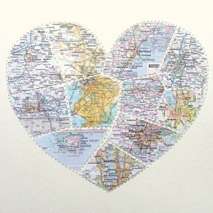 Anniversary Map Gift - Wedding Anniversary Gift - Personalized Map ...