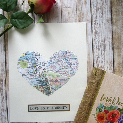 Anniversary Map Gift Wedding Anniversary Gift Personalized - Etsy