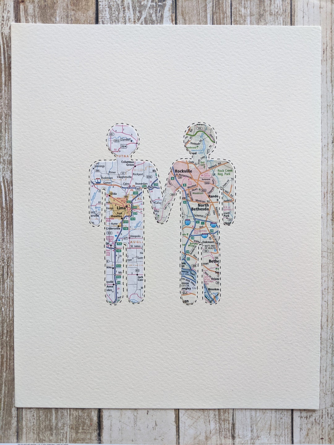 Personalized Mr and Mr Map Art, Same Sex Wedding Gift - Etsy