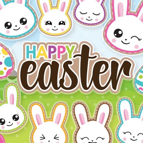 Easter Bunny Rabbits Clipart Clipart Commercial Use Vector - Etsy