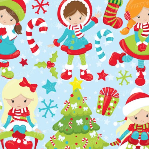 Christmas Morning Clipart Commercial Use Vector Graphics - Etsy