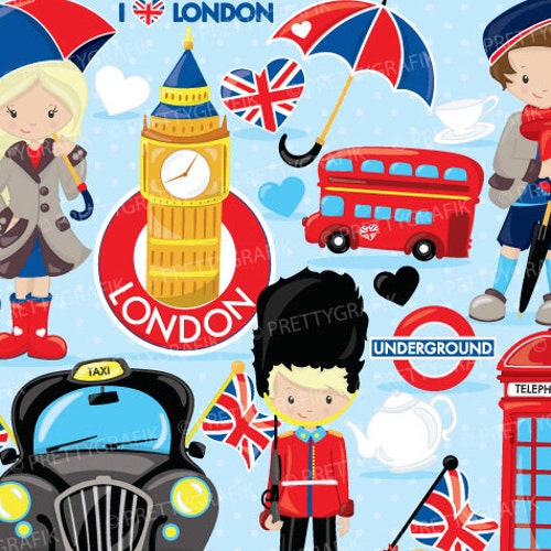 London Clipart for Scrapbooking British London Graphics - Etsy