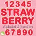 Strawberry alphabet numbers clipart clipart commercial use | Etsy