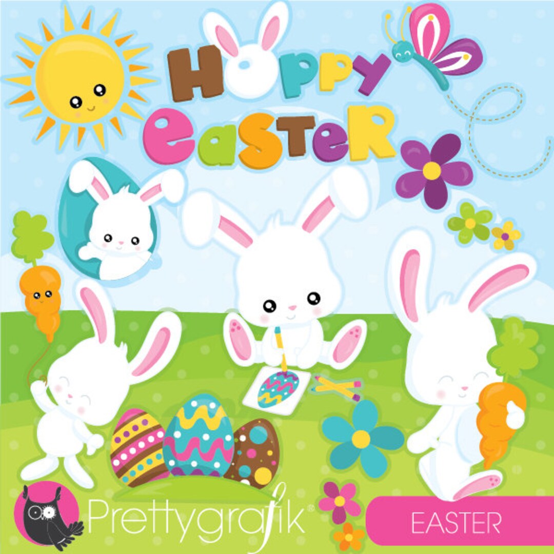 Easter Clipart Commercial Use, Easter Bunny Vector Graphics, Easter ...