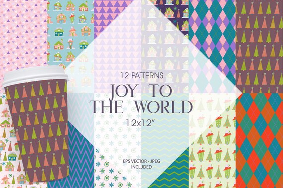 Joy to the World, papers, commercial use, scrapbook papers, background ...