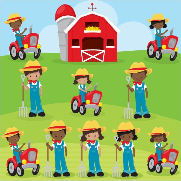 Farm Animals Clipart Commercial Use Clipart Vector Graphics - Etsy Israel