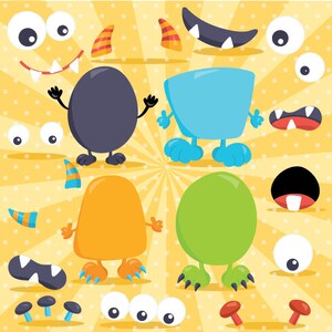Monster Clipart Commercial Use, Monsters Vector Graphics, Monster Paper ...