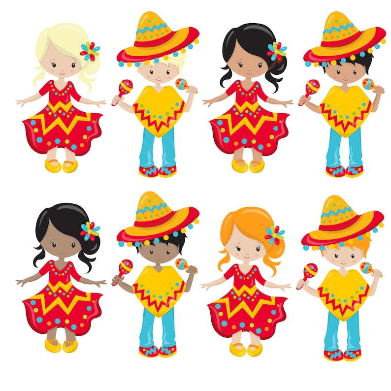 Cinco De Mayo Clipart Merxican Fiesta Commercial Use Vector - Etsy