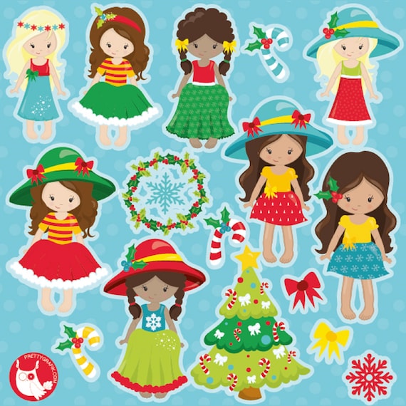 Christmas Girls Clipartcommercial use, vector graphics, christmas ...