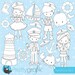 Nautical Kids Clipart Commercial Use Sailor Graphics Digital - Etsy