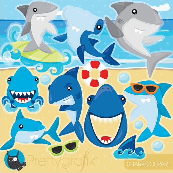 Shark clipart, Sharks commercial use, Shark vector graphics, shark ...