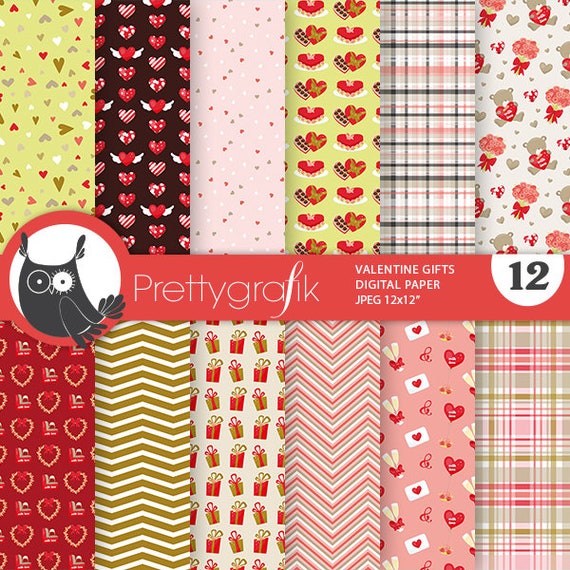 Valentine Gifts, papers, commercial use, scrapbook papers, background ...