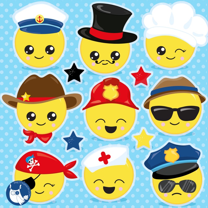 Emoji's Profession Clipart Clipart Commercial Use Vector - Etsy