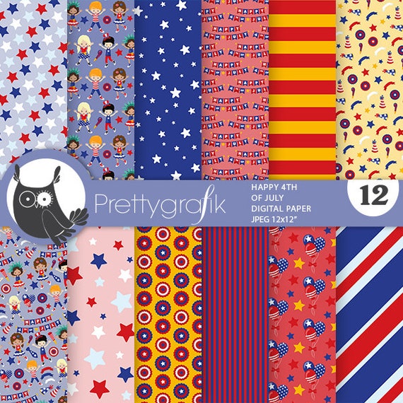 Happy 4th of July, patterns, commercial use, scrapbook papers ...