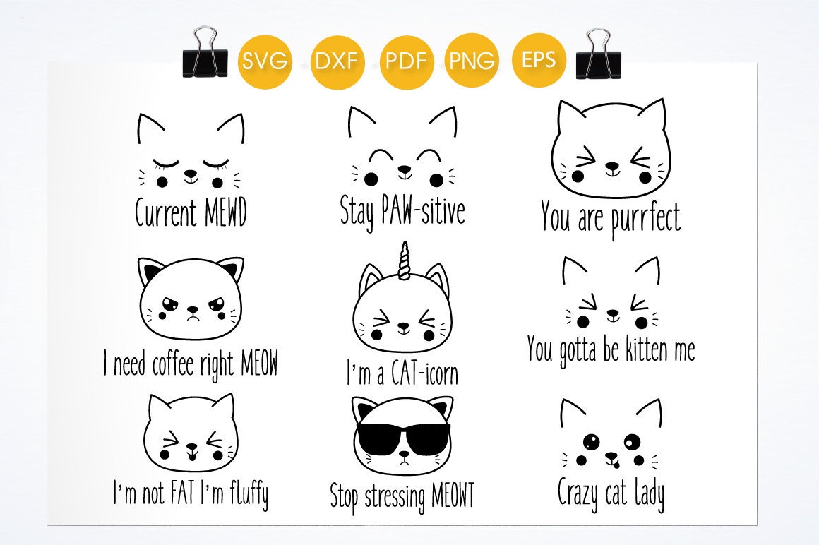 Cats SVG Bundle SVG Files DXF Clipart Commercial Use - Etsy