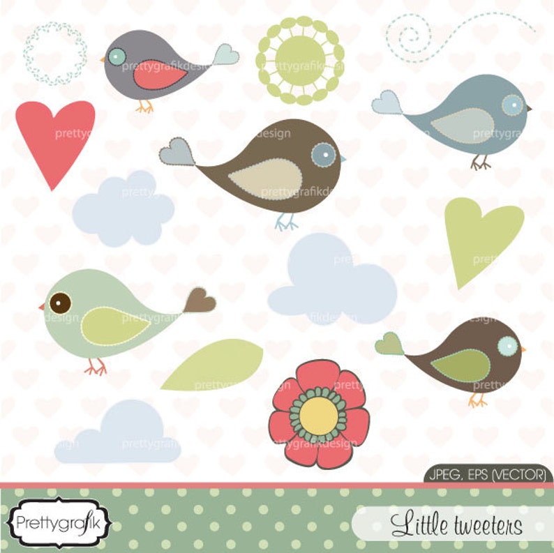 Bird Tweet Clipart Commercial Use Vector Graphics Digital - Etsy
