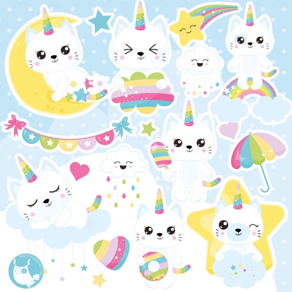 Unicorn Cat, clipart, clipart commercial use, vector graphics, clip art ...