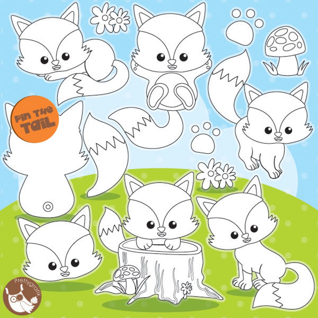 Fox Digital Stamp Commercial Use, Vector Graphics, Digital Stamp DS994 ...