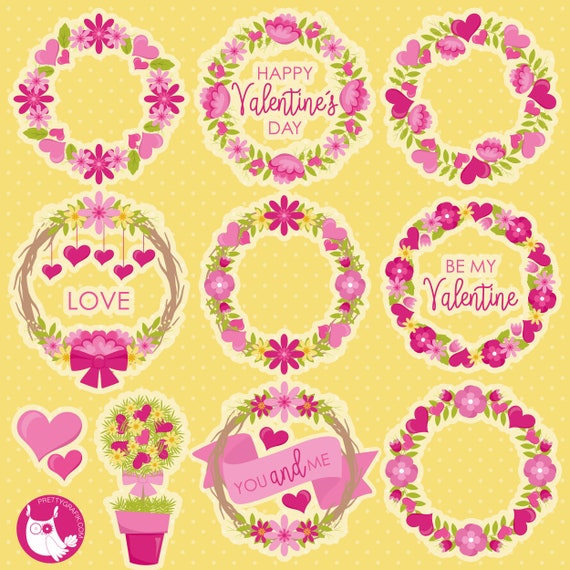 Valentine Floral Frame, clipart, clipart commercial use, vector ...